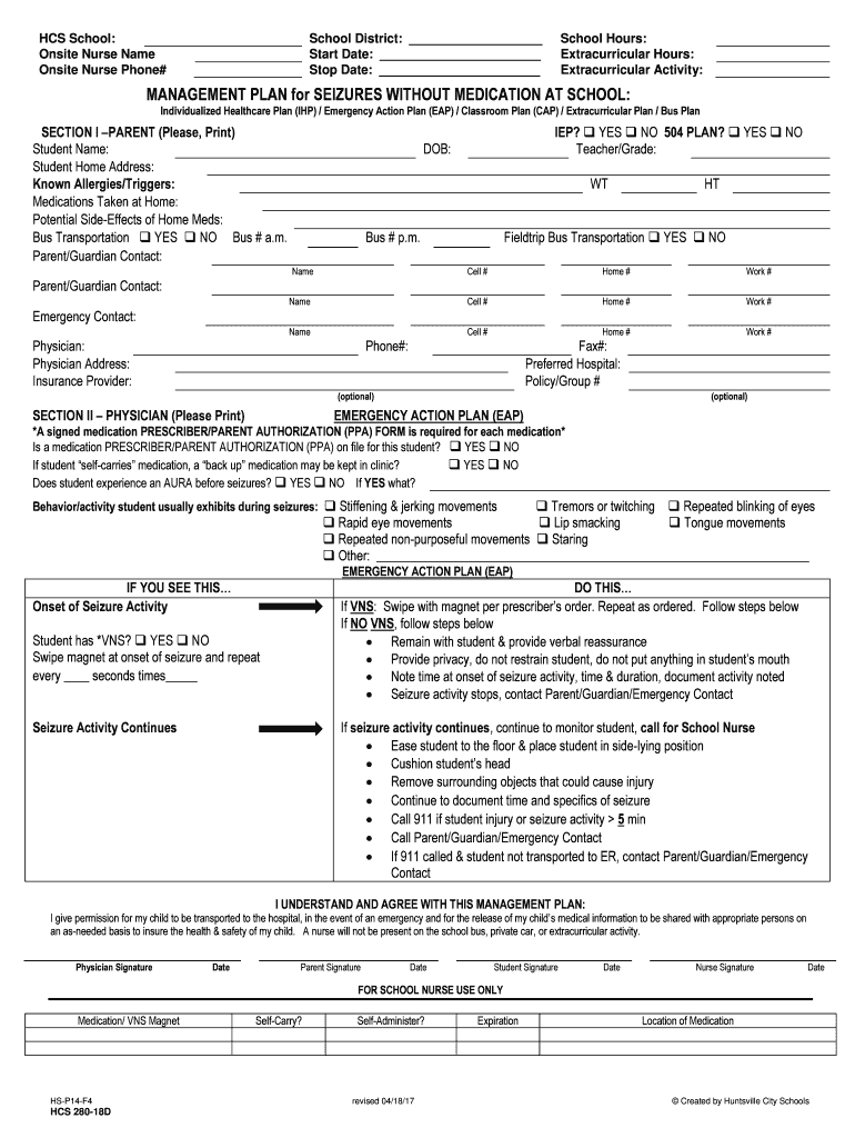 Fillable Online HCS School: Fax Email Print - pdfFiller