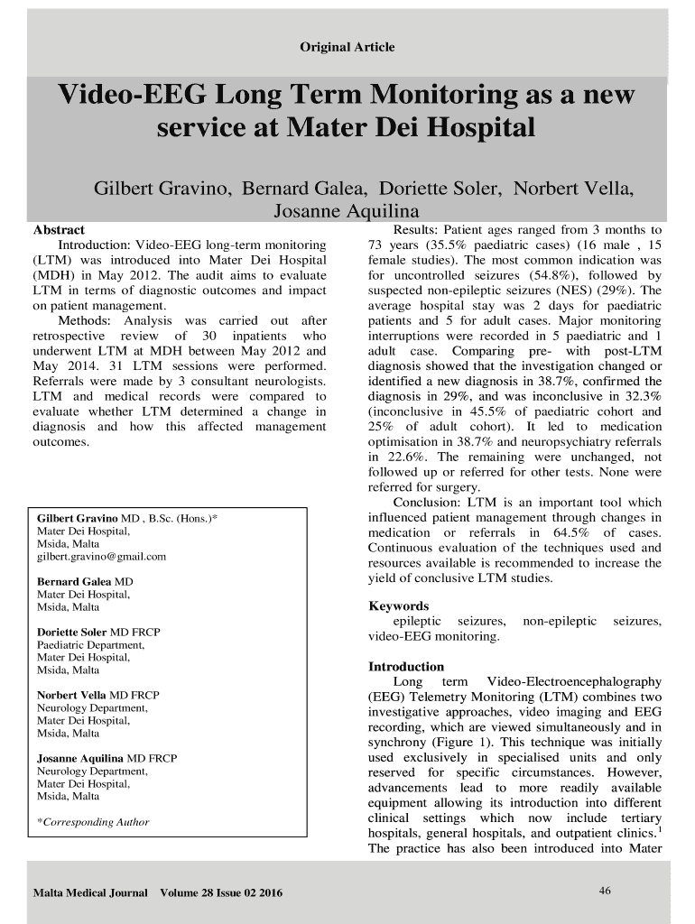 Fillable Online Video-EEG Long Term Monitoring as a new Fax Email Print ...