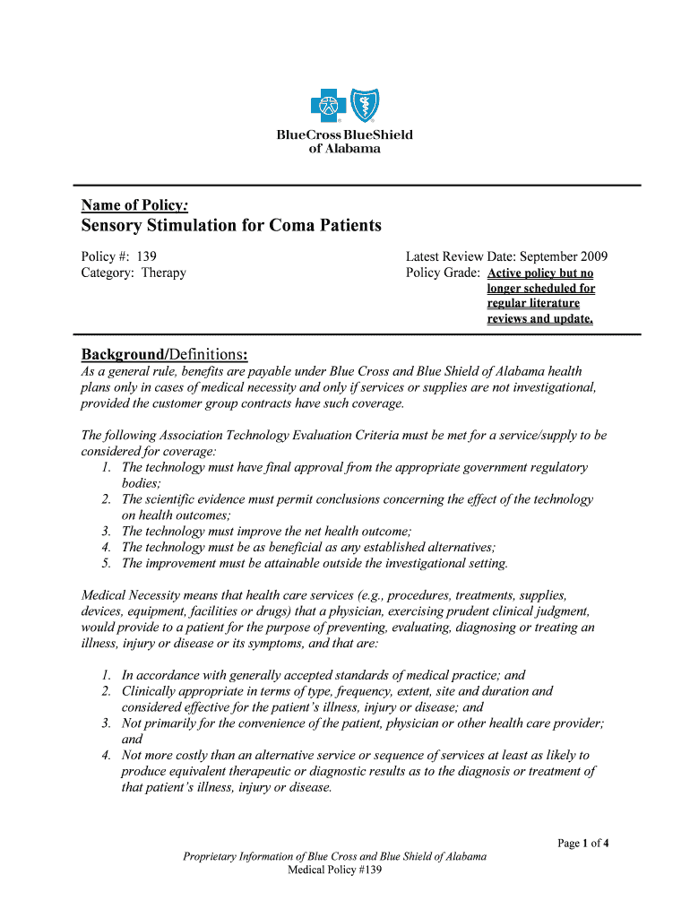 Fillable Online Sensory Stimulation for Coma Patients Fax Email Print ...