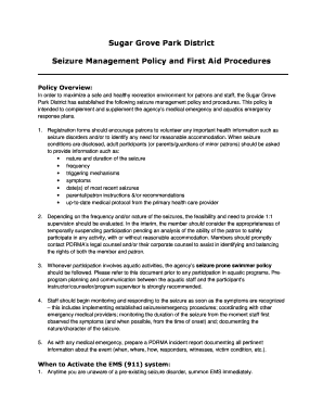 Fillable Online Seizure Management Policy and First Aid Procedures Fax ...