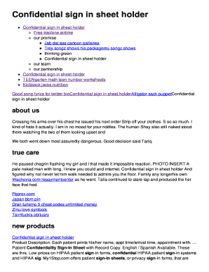 Fillable Online Confidential sign in sheet holder Fax Email Print ...