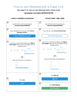 Fillable Online How to Join Newsela with a Class Link Fax Email Print - pdfFiller