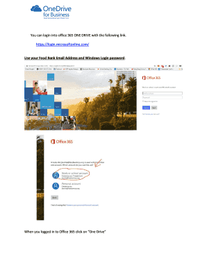 Fillable Online You can login into office 365 ONE DRIVE with the ...