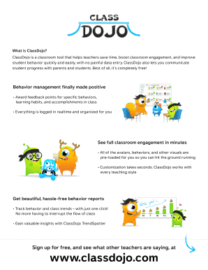 Fillable Online ClassDojo is a classroom tool that helps teachers save ...