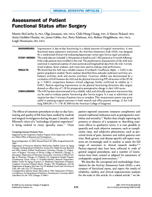 Fillable Online Functional Status after Surgery Fax Email Print - pdfFiller
