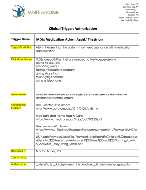 Fillable Online Clinical Triggers Authorization Fax Email Print - pdfFiller