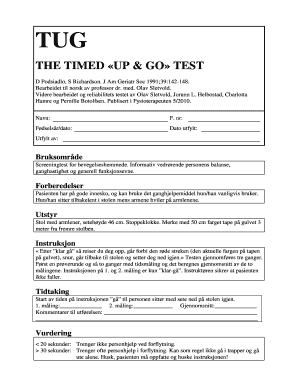 Fillable Online THE TIMED UP & GO TEST Fax Email Print - pdfFiller