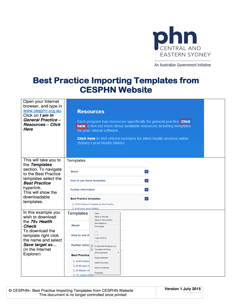 Fillable Online Best Practice Importing Templates from Fax Email Print ...