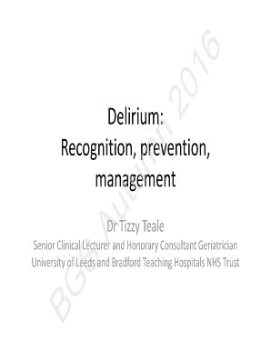 Fillable Online Delirium: Fax Email Print - pdfFiller