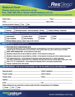 Fillable Online Please send your referral to us by: Fax Email Print ...