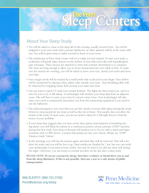 Fillable Online About Your Sleep Study Fax Email Print - pdfFiller
