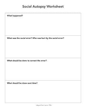 Fillable Online Social Autopsy Worksheet Fax Email Print - pdfFiller