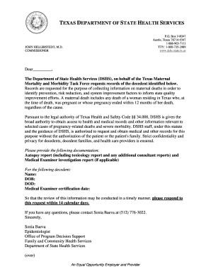 Fillable Online The Department of State Health Services (DSHS), on ...
