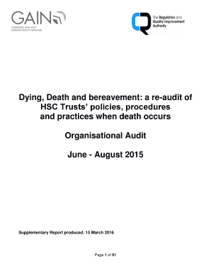 Fillable Online Dying, Death and bereavement: a re-audit of Fax Email ...