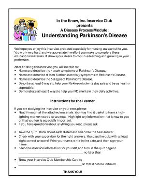 Fillable Online Inservice Club Fax Email Print - pdfFiller