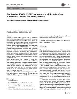 Fillable Online The Swedish SCOPA-SLEEP for assessment of sleep ...