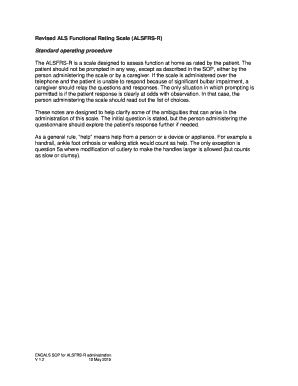 Fillable Online Revised ALS Functional Rating Scale (ALSFRS-R) Fax ...