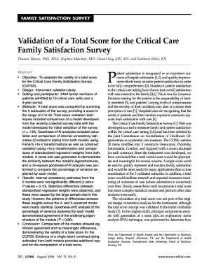 Fillable Online FAMILY SATISFACTION SURVEY Fax Email Print - pdfFiller