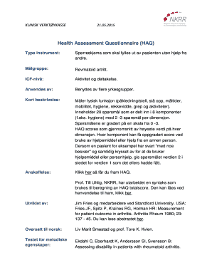 Fillable Online Health Assessment Questionnaire (HAQ) Fax Email Print ...