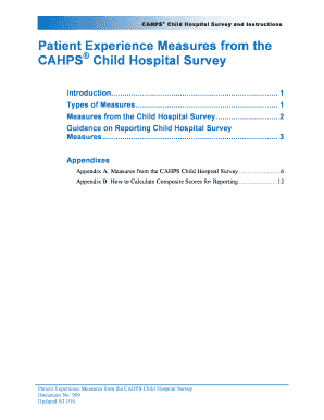 Fillable Online CAHPS Child Hospital Survey Fax Email Print - pdfFiller