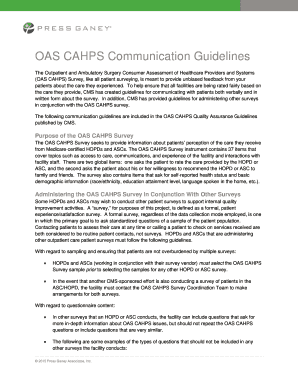 Fillable Online OAS CAHPS Communication Guidelines Fax Email Print ...