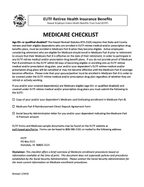 Fillable Online EUTF Retiree Health Insurance Benefits Fax Email Print ...