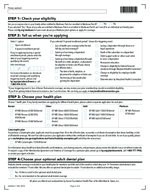 Fillable Online Kaiser Permanente Individual and Family Plans, Maryland ...
