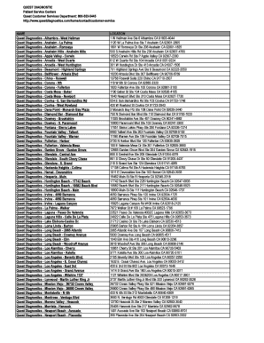 Fillable Online QUEST DIAGNOSTIC Fax Email Print - pdfFiller