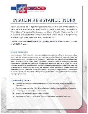Fillable Online INSULIN RESISTANCE INDEX Fax Email Print - pdfFiller