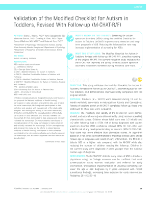Fillable Online Toddlers, Revised With Follow-up (M-CHAT-R/F) Fax Email ...
