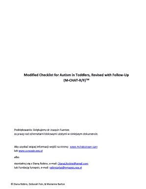 Fillable Online Modified Checklist for Autism in Toddlers, Revised with ...