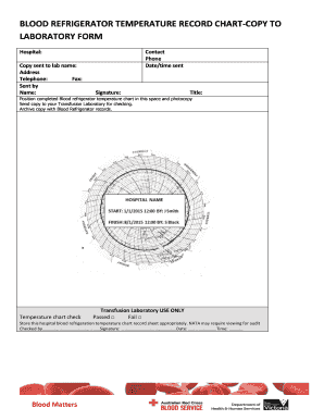 Fillable Online BLOOD REFRIGERATOR TEMPERATURE RECORD CHART-COPY TO Fax ...