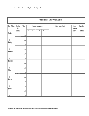 Fillable Online Fridge/Freezer Temperature Record Fax Email Print ...