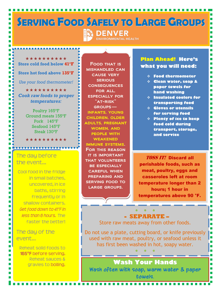 Fillable Online SERVING FOOD SAFELY TO LARGE GROUPS Fax Email Print ...