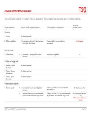 Fillable Online CLINICAL INTERVENTIONS CHECKLIST Fax Email Print ...