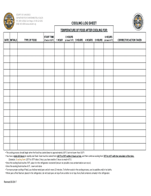 Fillable Online RAPID COOL - DOWN FOOD TEMPERATURE LOG Fax Email Print ...