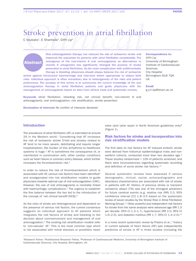 Fillable Online Stroke prevention in atrial fibrillation Fax Email ...