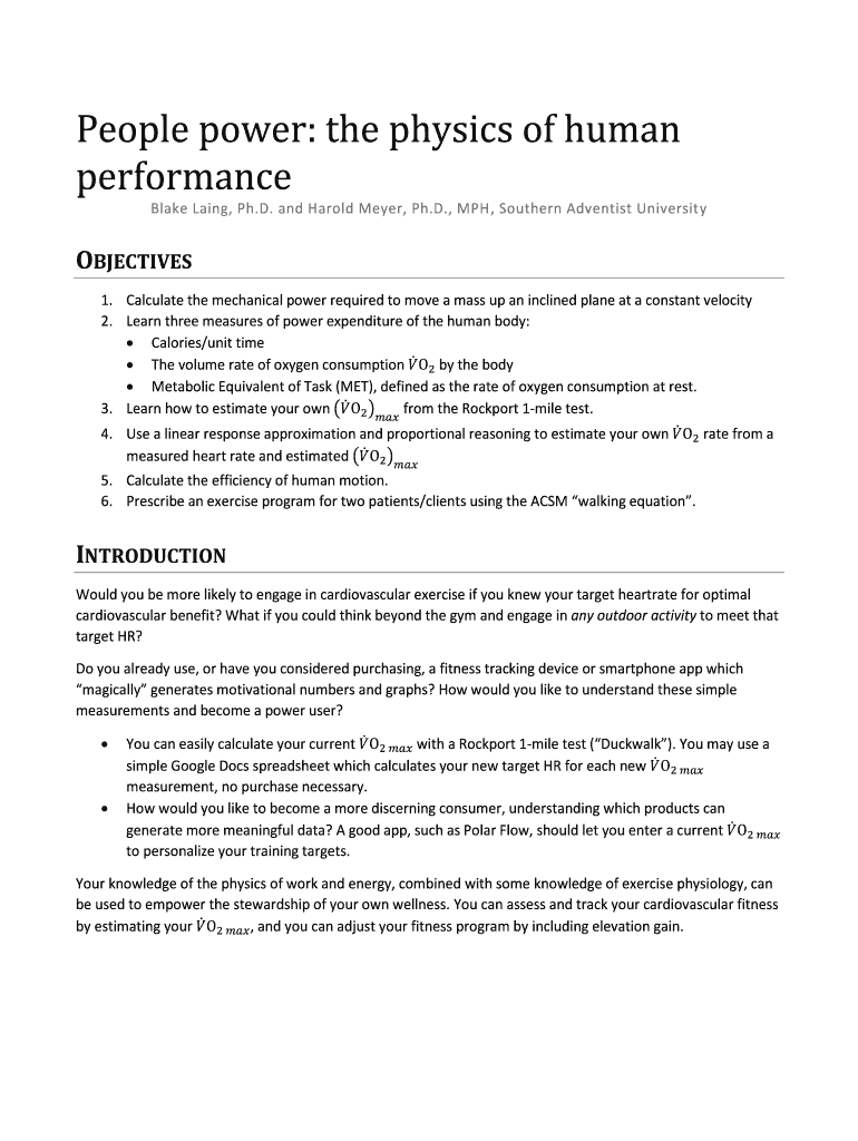 Fillable Online People power: the physics of human Fax Email Print ...