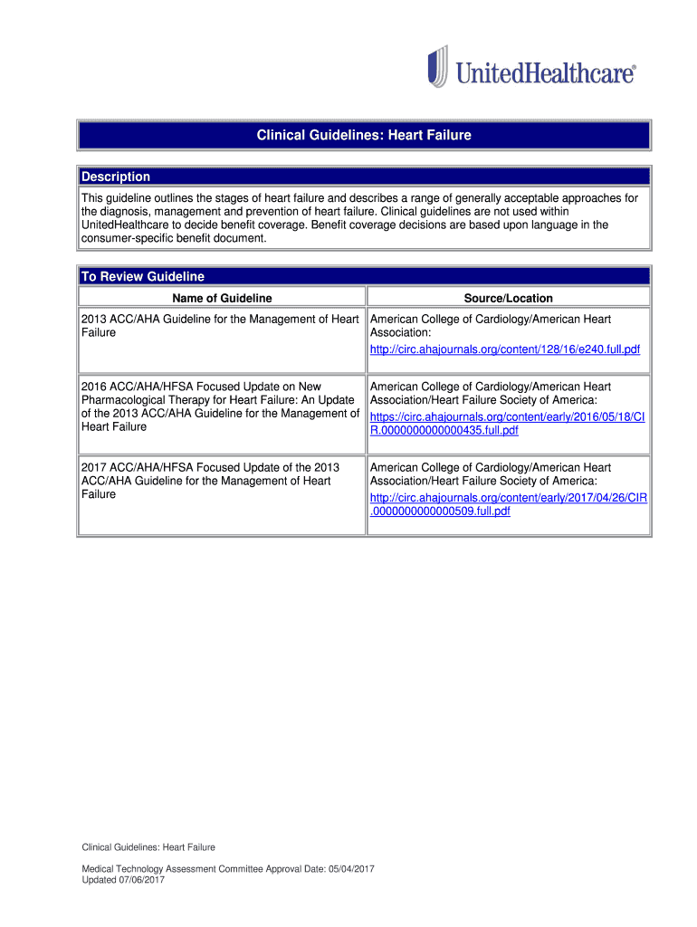 Fillable Online Clinical Guidelines: Heart Failure Fax Email Print ...