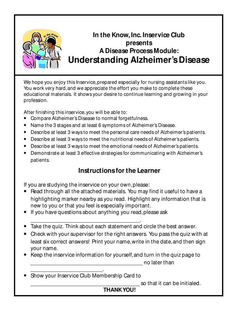 Fillable Online Understanding Alzheimers Disease Fax Email Print ...