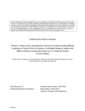 Fillable Online Clinical Study Report Synopsis Fax Email Print - pdfFiller