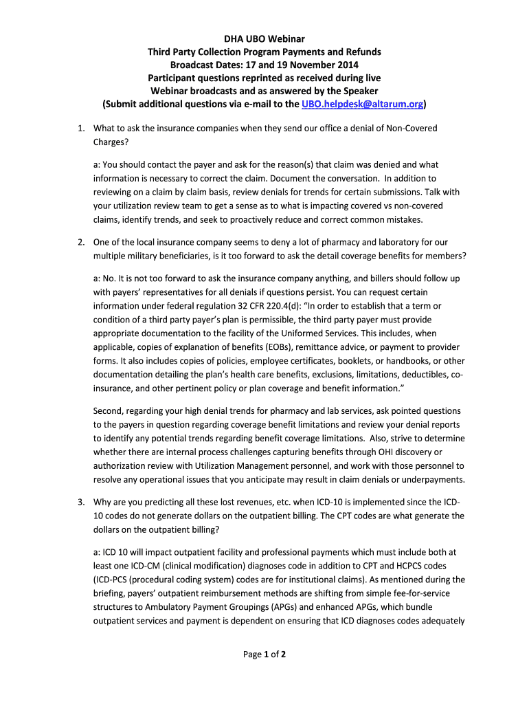 Fillable Online Third Party Collection Program Payments and Refunds Fax ...