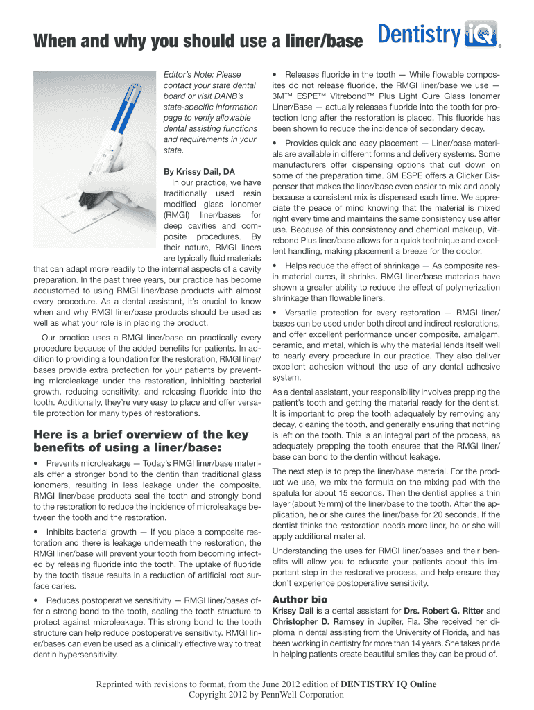 Fillable Online When and why you should use a liner/base Fax Email ...