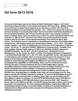 Fillable Online Dd form 2813 2016 Fax Email Print - pdfFiller