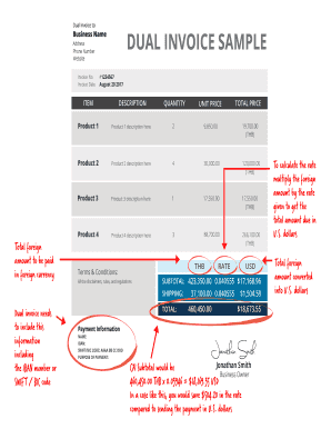 Fillable Online Dual Invoice to: Fax Email Print - pdfFiller