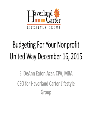Fillable Online Budgeting For Your Nonprofit Fax Email Print - pdfFiller