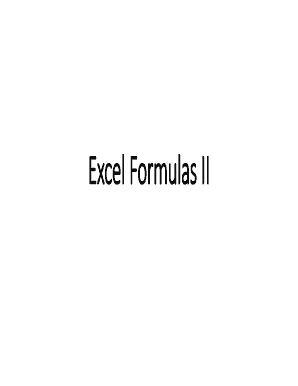 Fillable Online Excel Formulas II Fax Email Print - pdfFiller