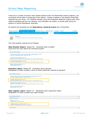 Fillable Online School Meal Reporting Fax Email Print - pdfFiller