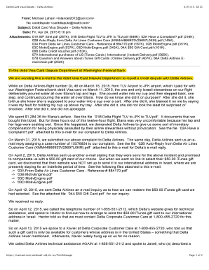 Fillable Online Debit Card Visa Dispute Delta Airlines Fax Email Print ...