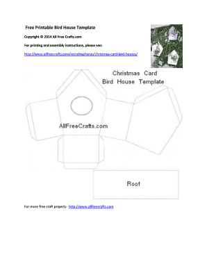 Fillable Online Free Printable Bird House Template Fax Email Print ...
